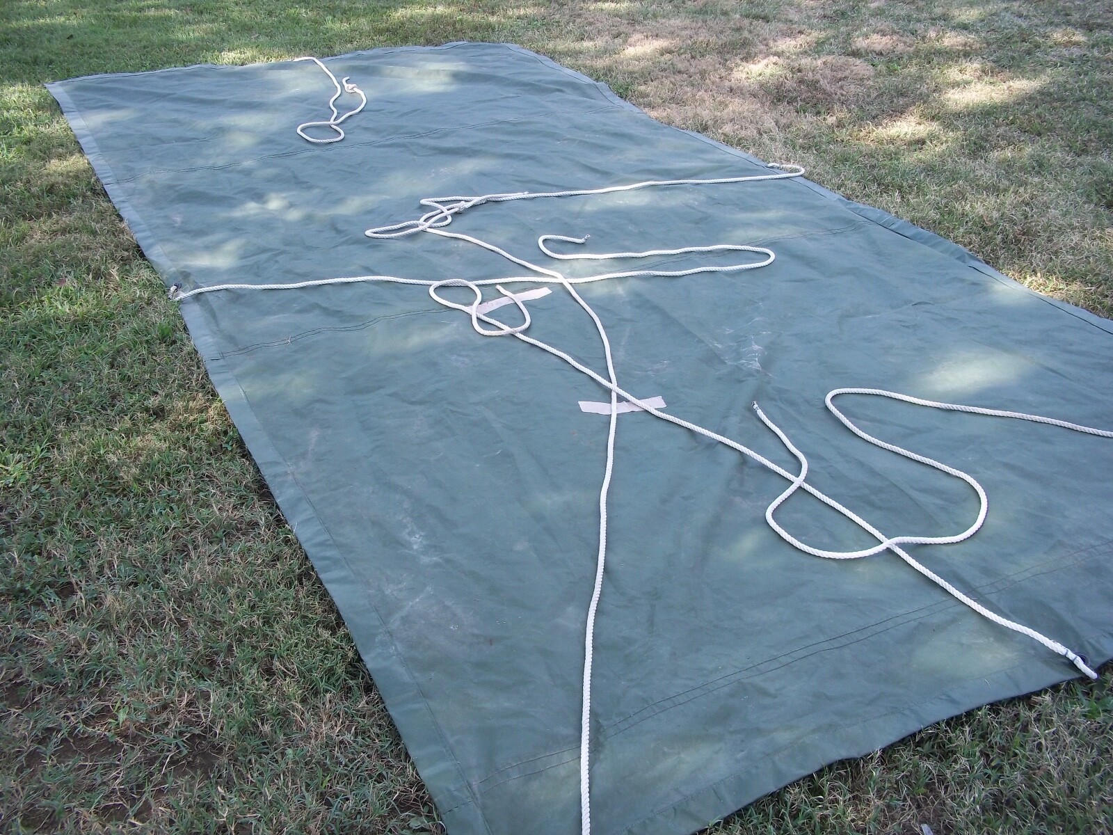 MILITARY SURPLUS AMMO TARP 7 x 15 HAY EQUIPMENT COVER TENT FLOOR TRUCK ...