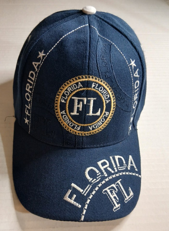 Florida Embroidered Adjustable Navy Blue Unisex Adults Baseball Hat Cap ...