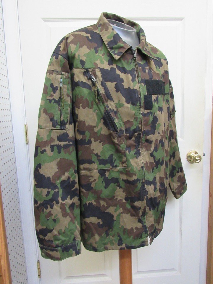 Swiss TAZ 90 Woodland Camo Field Shirt Combat Jacket M92 Approx a Size ...
