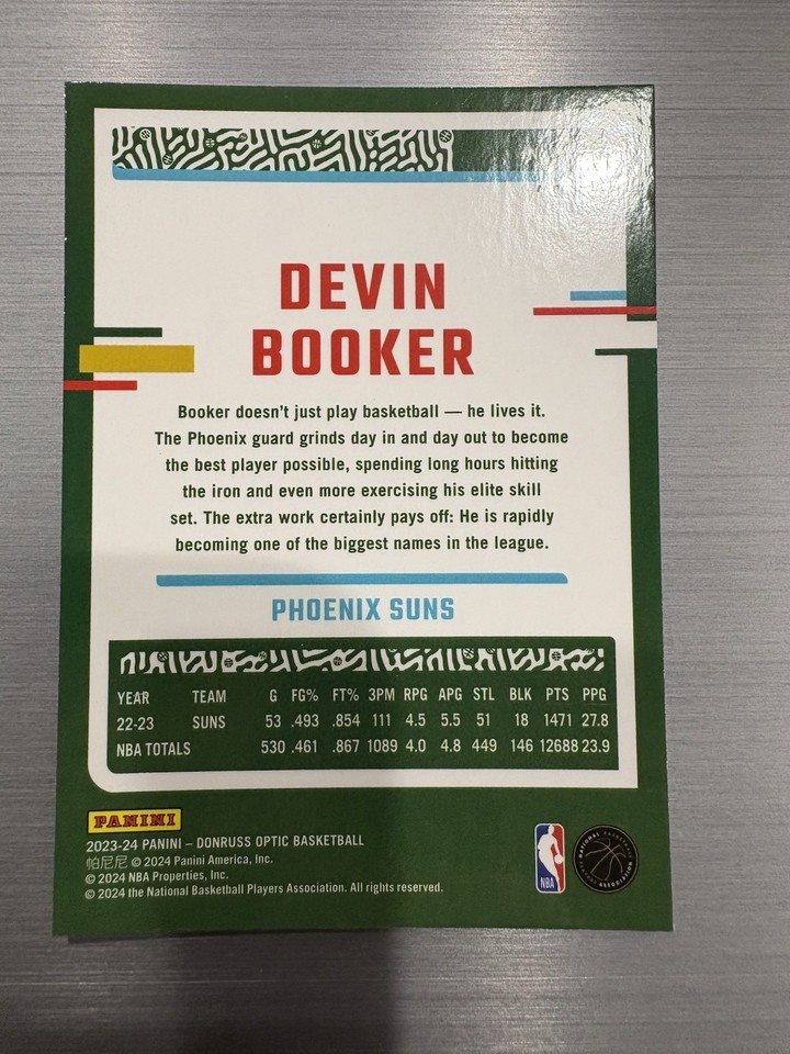2023-24 Panini Donruss Optic Devin Booker Pink Hyper Prizm #44 | eBay