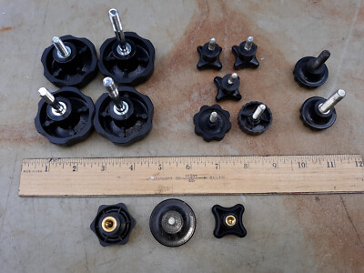 20OO99 ASSORTED THREADED KNOBS: (5) 6MM, (4) 8MM, (3) 1/4"NC, (2) 5/16 ...