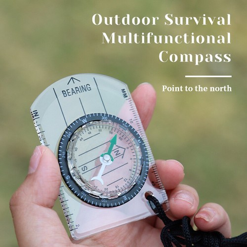 Outdoor Professional Mini Compass Map Scale Ruler Multifunctional ...