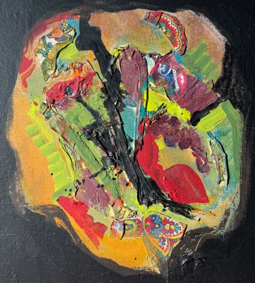 Contemporary Mixed Media Multi-Color Abstract Acrylic Painting Modern Art - G | eBay