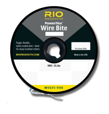 RIO POWERFLEX WIRE BITE TIPPET 15' FOOT SPOOL IN 40 LB .024" INCH NYLON ...