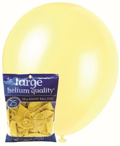 Cream Helium Quality Balloons Pack of 25 - 12" 30cm Round Latex ...