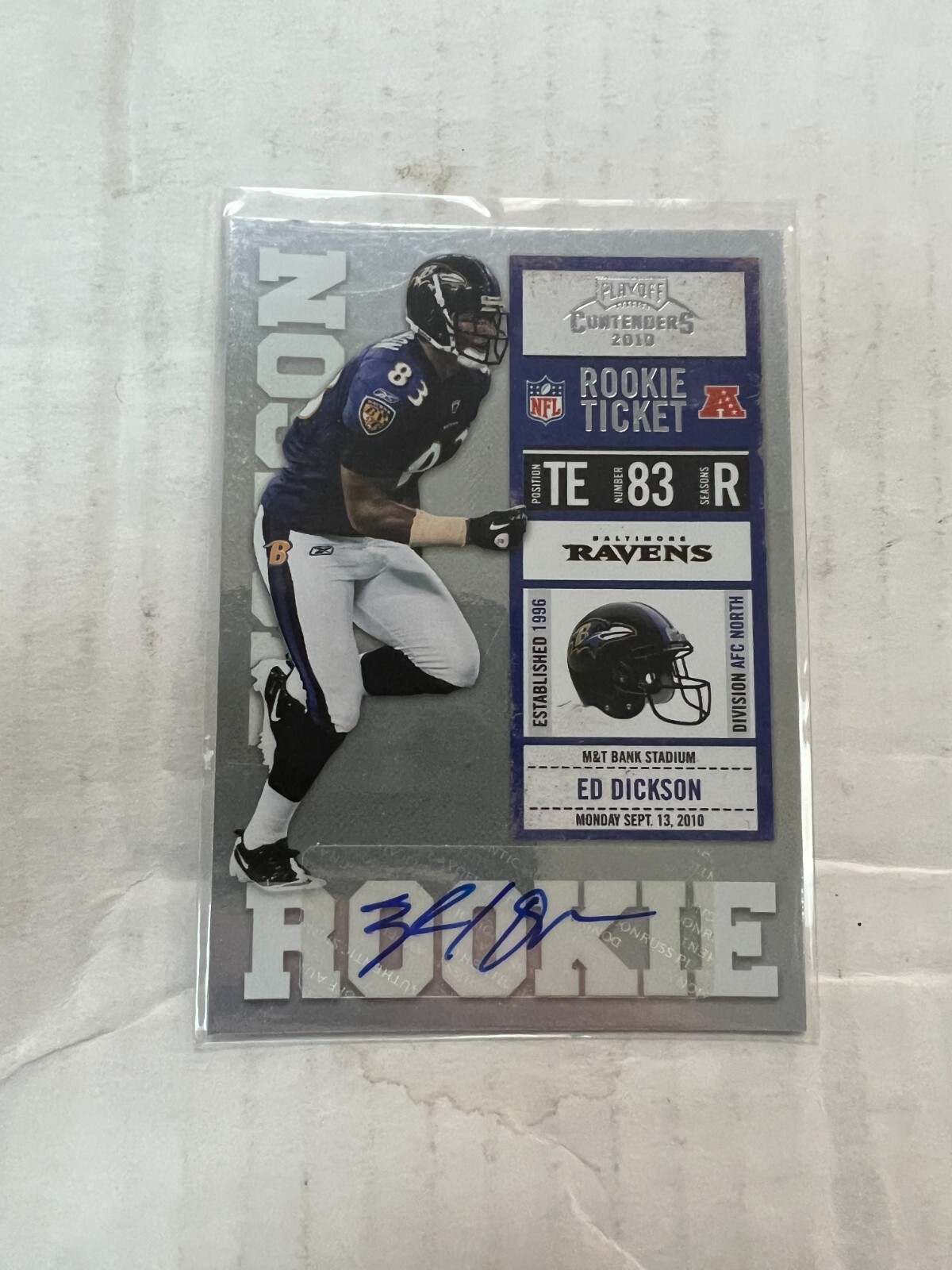 Ed Dickson 2010 Panini Contenders Rookie Auto #136 NrMt | eBay