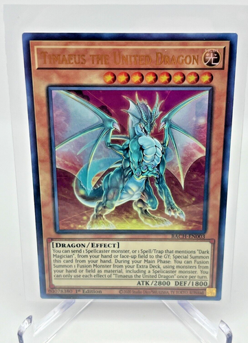 Yugioh! Timaeus the United Dragon - BACH-EN003 Ultra Rare 1st Edition ...