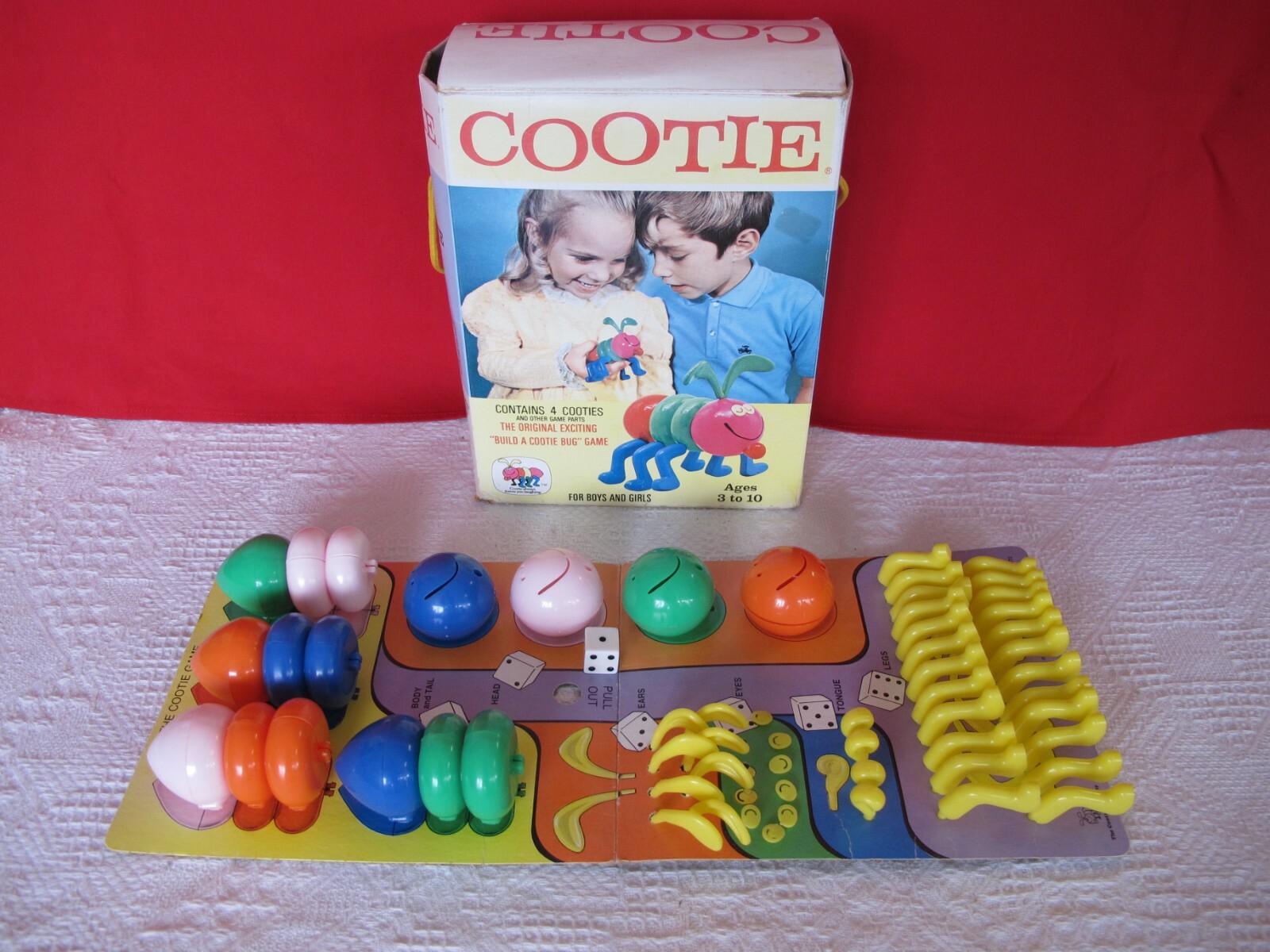 Original Vintage 1949 SCHAPER COOTIE GAME #200B BUILD A COOTIE BUG ...