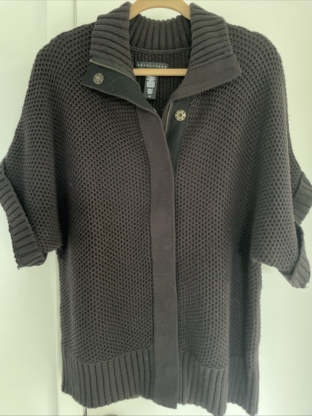 Apostrophe Woman’s Black Short Sleeve Sweater/ Size Large | eBay