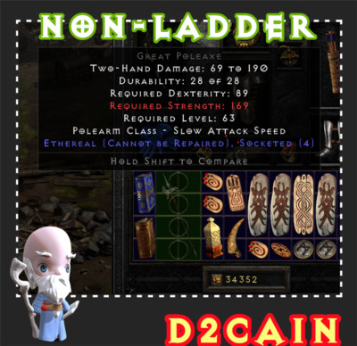 Diablo 2 D2R SC⭐️Non-Ladder⭐️ETH 4 OS Great Poleaxe⭐️PC/SWITCH/PS | eBay
