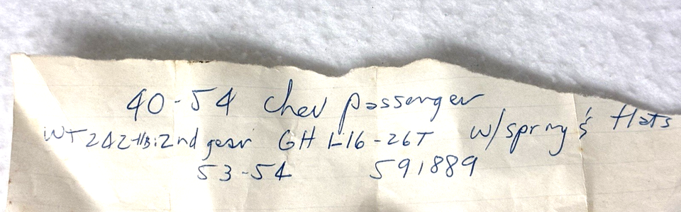 40-54 CHEVY MANUAL TRANSMISSION SECOND GEAR,WT242-11B H4,CHEVROLET,GM ...