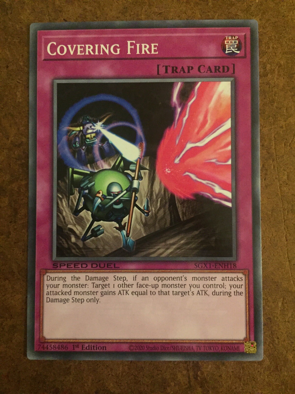 Covering Fire SGX1-ENH18 Yuigoh Trap Card Speed Duel Academy | eBay