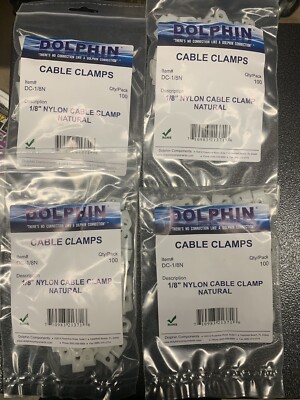 (4) 100 Ct Dolphin DC-1/8N 1/8" Cable Clamp, Nylon, Natural Color | eBay