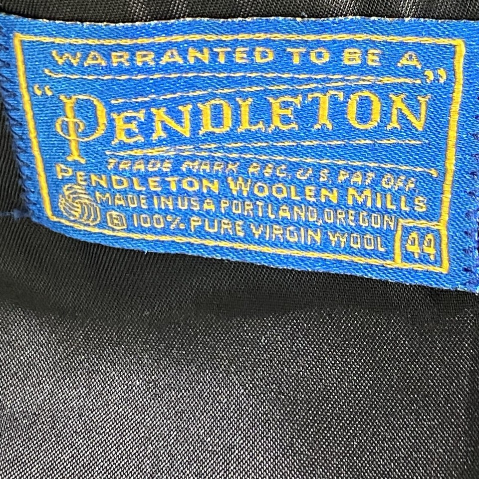 Pendleton USA Men's 44 L Blazer Gray Wool Tweed Sport Coat Jacket Elbow ...