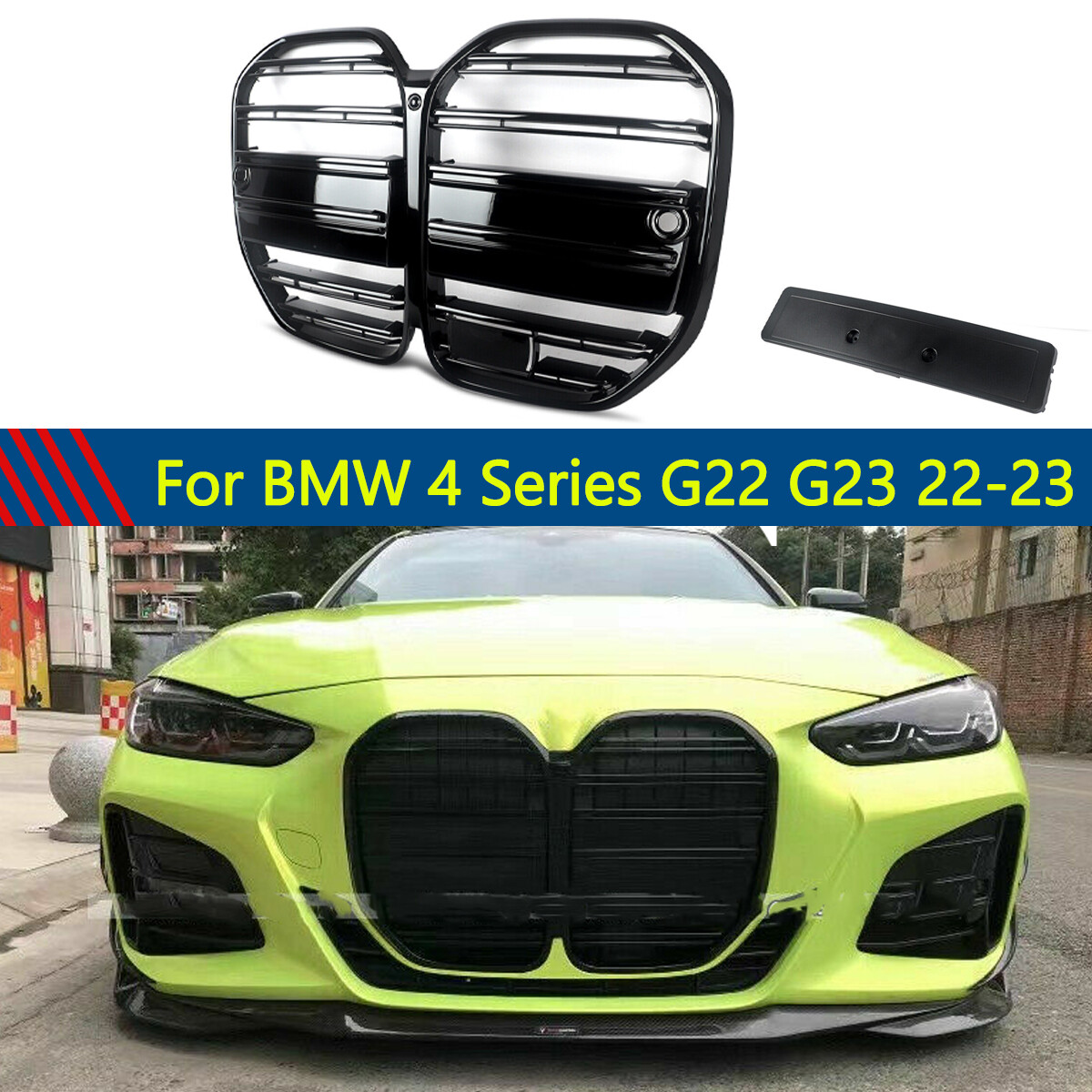 For BMW 4 Series G22 G23 22-2023 Front Grille Grill Replacement ABS ...