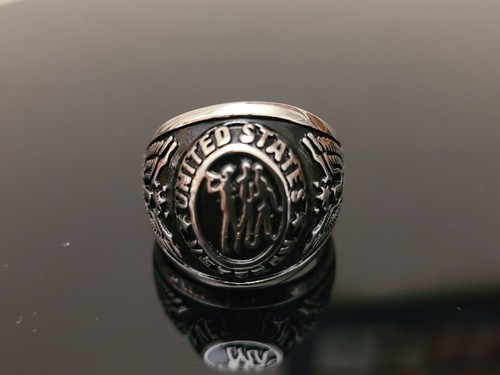 Stainless Steel United States Veteran Military Ring - US Veteran Biker ...