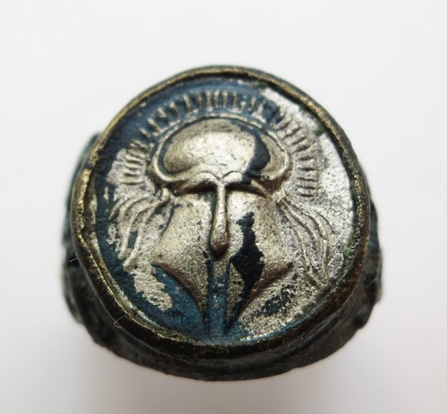 Gladiator Helmet Roman Bronze and Silver Ring | eBay