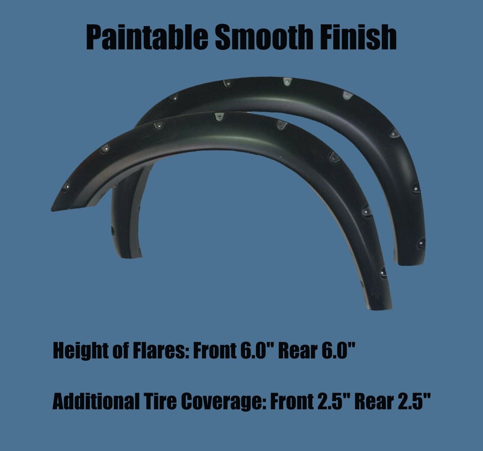 Paintable Pocket Rivet Fender Flares Set For 19-23 Ram 2500 3500 | eBay