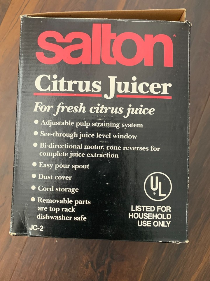 Vintage Salton Automatic/Electric Citrus Juicer Reamer JC-2 W/Box ...