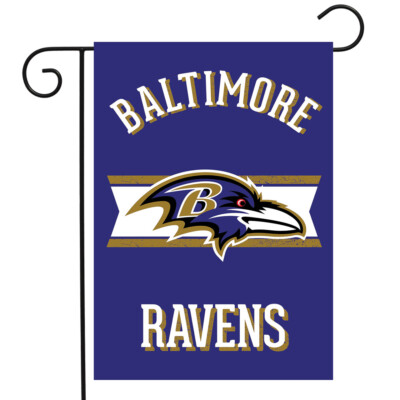 Retro Baltimore Ravens Garden Flag NFL Double-Sided 12.5" x 18 ...