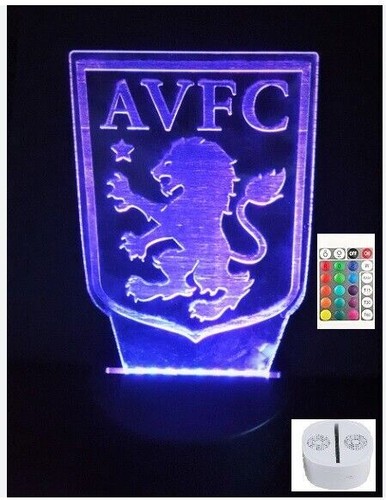 AVFC Aston Villa Football 3D LED Night Light Bluetooth Music Lamp Home ...