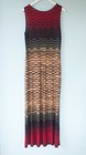 SD Collection Women’s Maxi Dress Size 10 Red Black Gold Stripes Casual ...