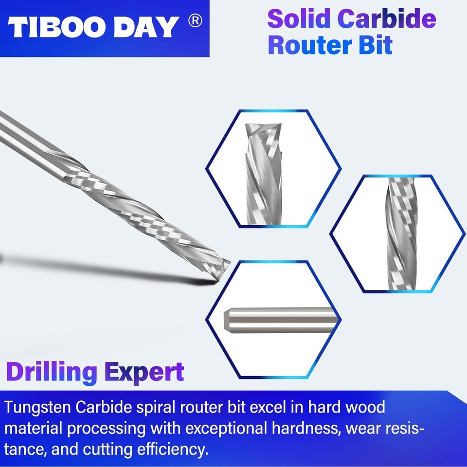Spiral Router Bits Router CNC Router Bits Solid Carbide Tungsten Steel ...