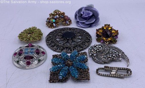 Lot of 9 Multicolored Statement Brooch Pins | eBay