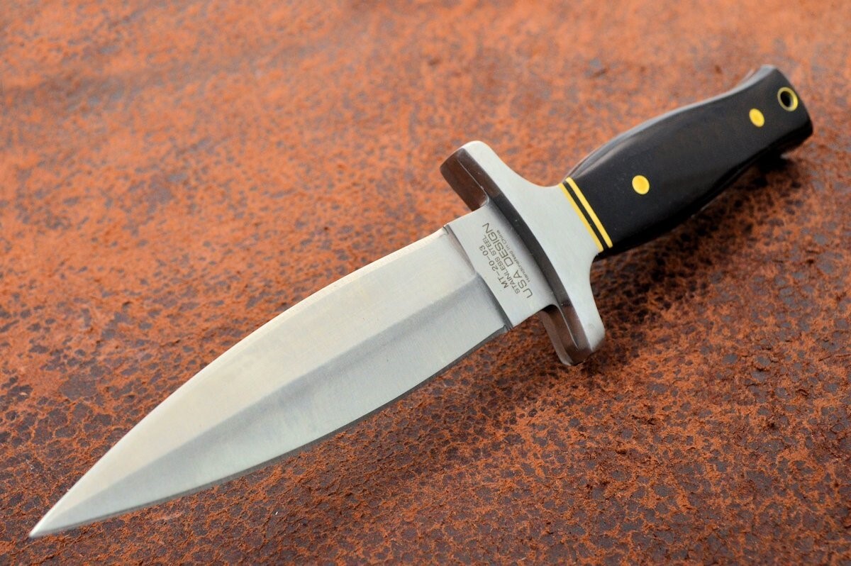 MTech 9” Tactical Titanium Boot Dagger Knife w/Hardwood Handle & Black ...