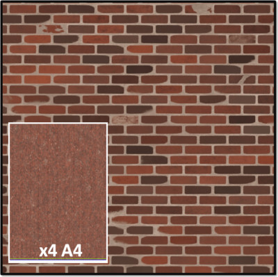 Model Railway Brick Sheet Paper Red Modelling 00 Scale Oo 1:76 4xA4 ...