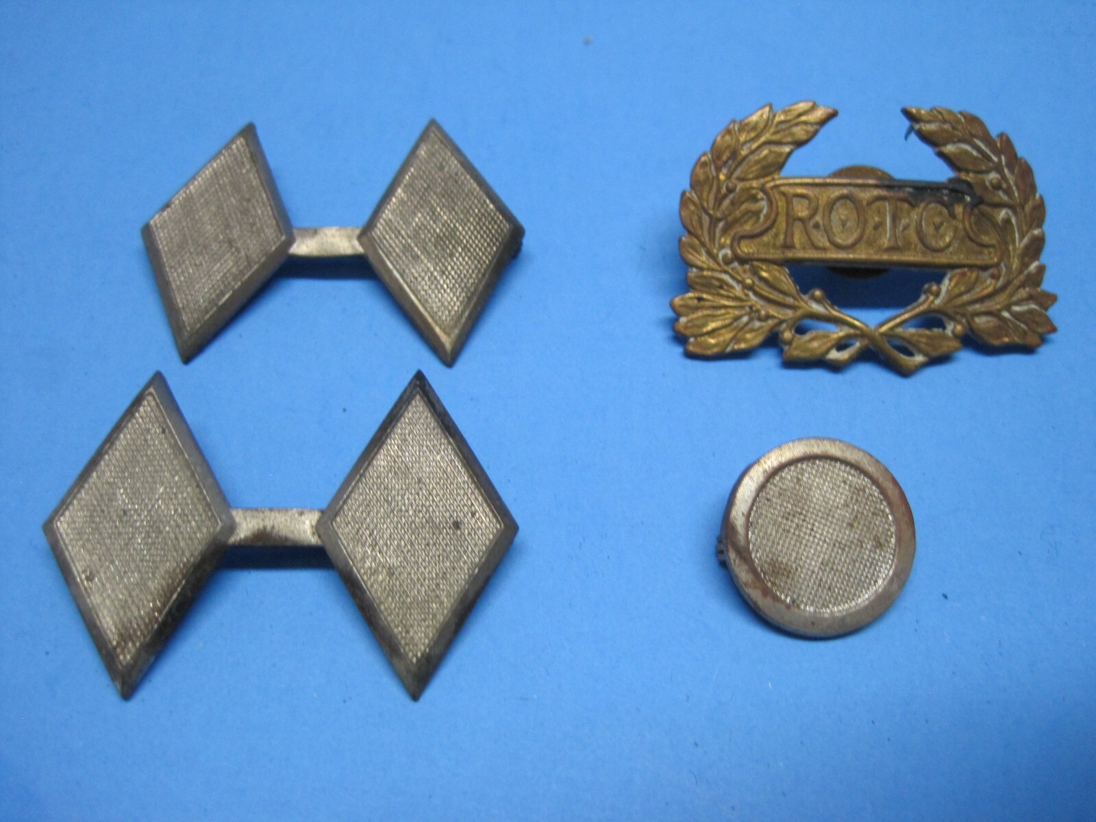 Vintage WW2 ROTC Hat Badge/Collar Brass/Rare Rank Bars | eBay