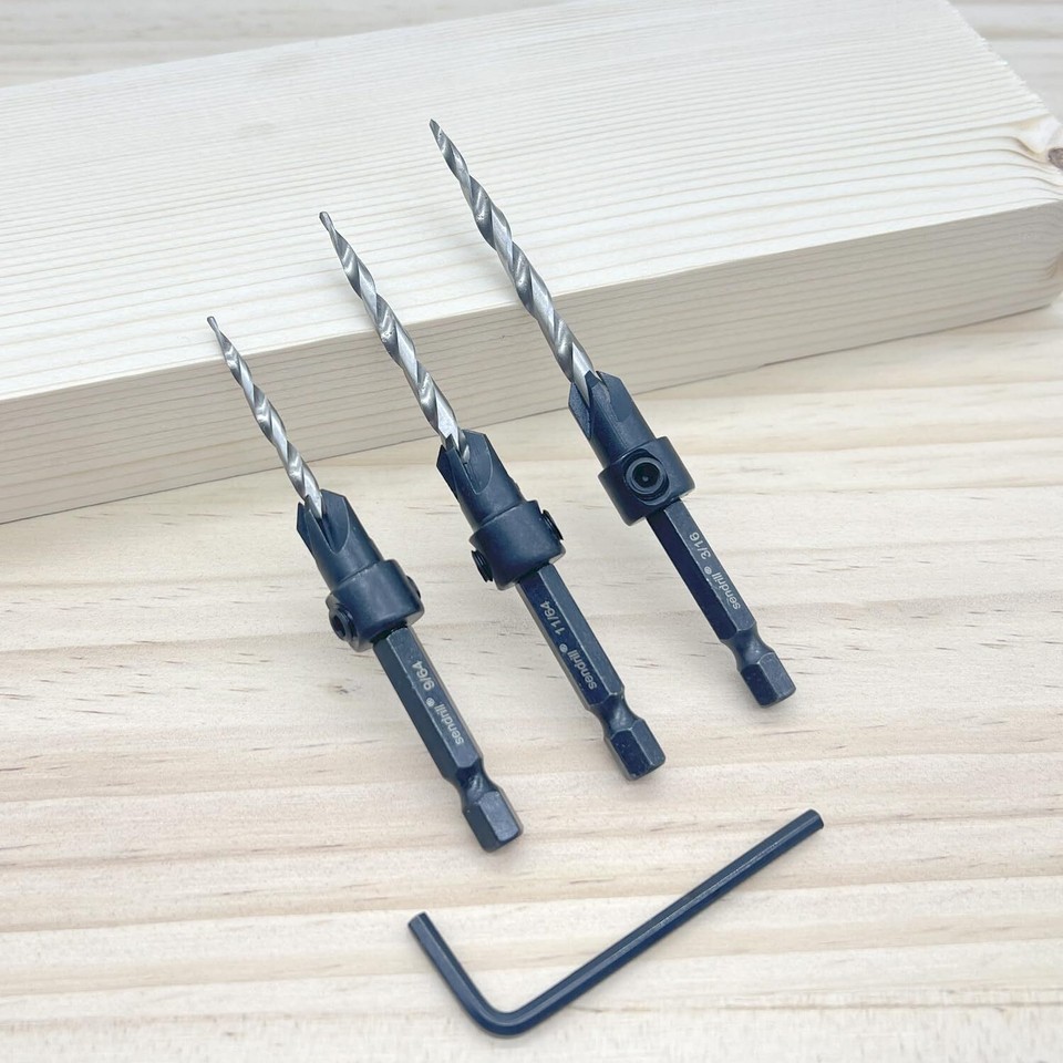Wood Countersink Drill Bit Set #6#8#103pcs Hss M2 Tapered Drill Bits ...