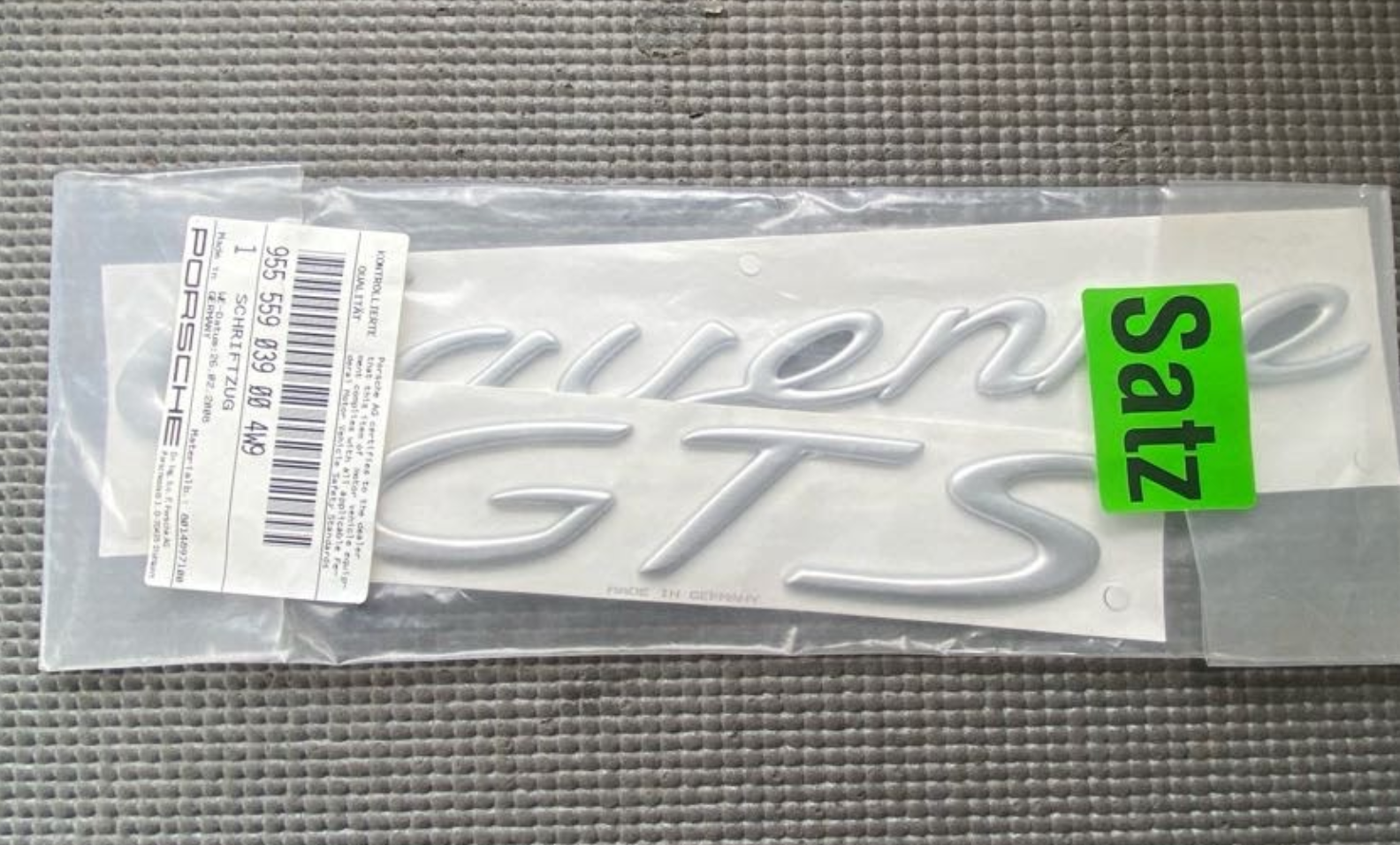 OEM Porsche Nameplate - #955 559 039 00 4W9 - Fits Porsche Cayenne GTS ...