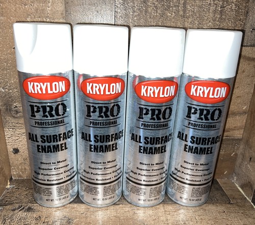 4 Cans Krylon PRO Professional All Surface Enamel Spray SEMI-GLOSS ...