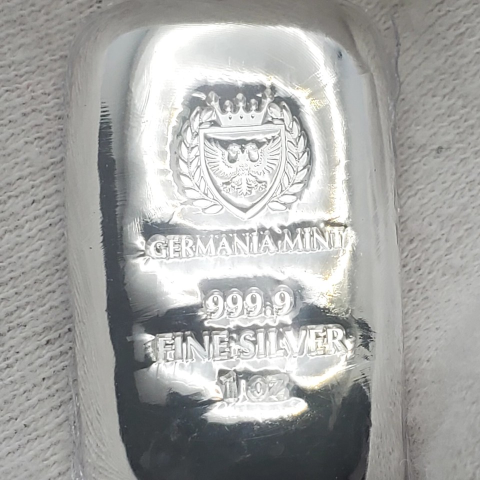 Germania Mint 1 oz .9999 Silver hand cast bars with hologram ...
