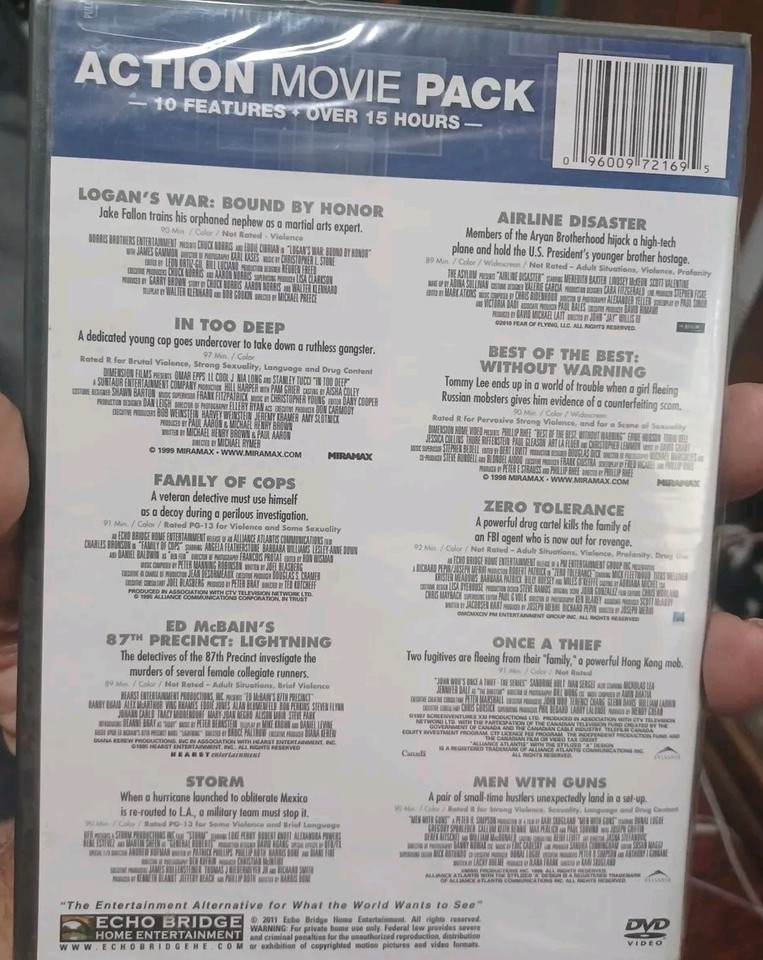 10-Movie Action Pack DVD 2 Disc Set Chuck Norris Charles Bronson Brand ...