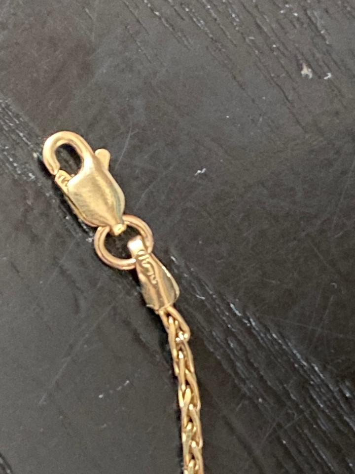 Vintage 14K Yellow Gold Wheat Palm Rope Chain 6.7 Grams 24" Made in ...