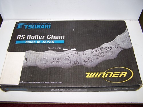 10' Ft. Tsubaki RS16B-1 Single Strand Riveted Metric Roller Chain 16B ...