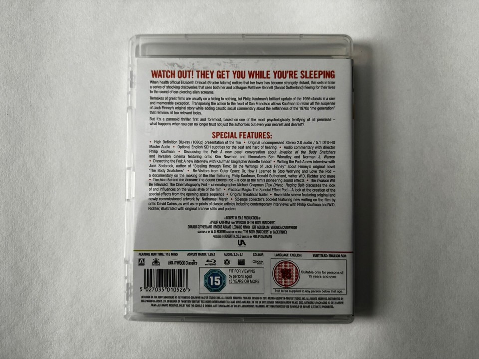 Invasion of the Body Snatchers (Blu-ray) Arrow video - **REGION B ...