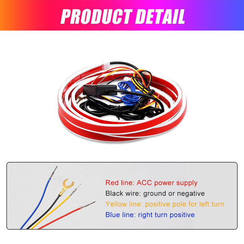 Car Hood LED Light Strip RGB Dynamic Turn Signal Lamp Ambient Decor ...