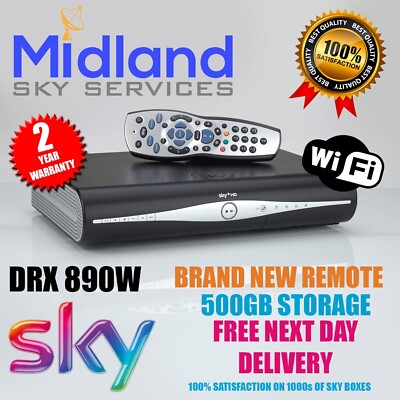 SKY PLUS +HD BOX AMSTRAD DRX890W & REMOTE CONTROL **500GB****GRADE B ...