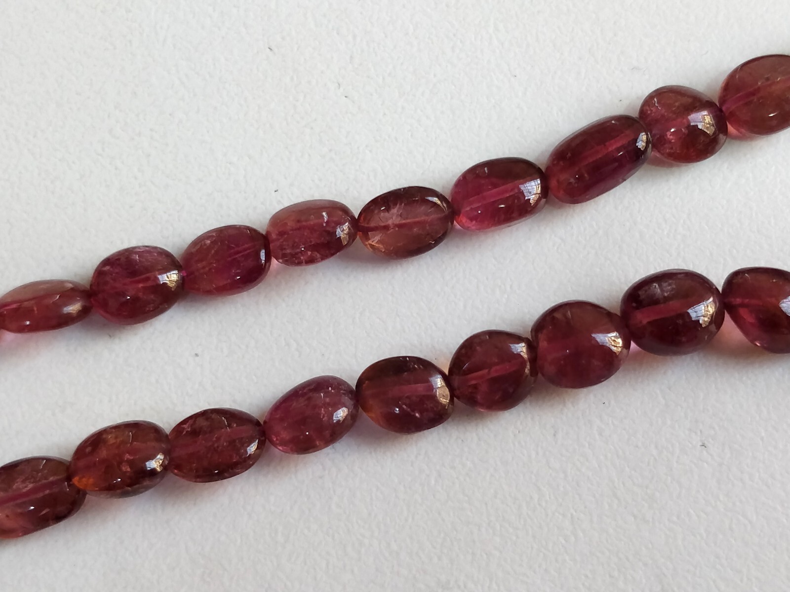 Natural Rubellite Pink Tourmaline Nugget Beads Oval shape Tumbled Stone ...