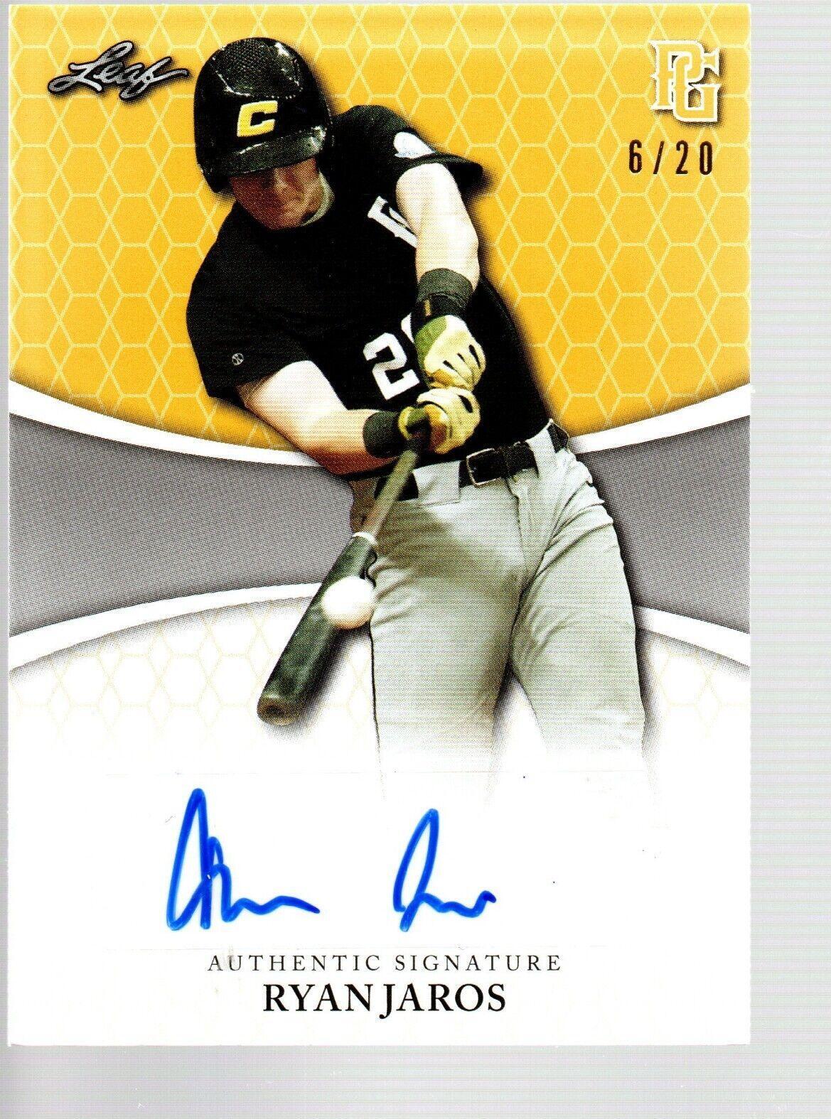 2022 Leaf Perfect Game National Showcase - Autographs Ryan Jaros #BA ...