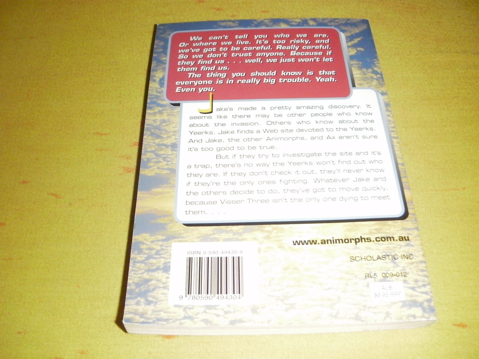 Animorphs #16 The Warning 1998 Paperback Novel vintage book NEW K.A ...