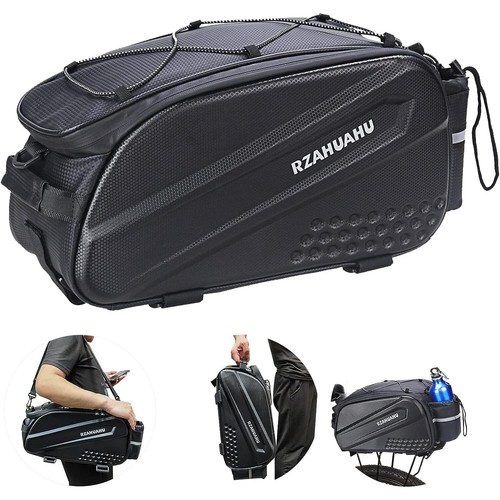 Bike Rear Rack Bag Bicycle 3 in 1 Expandable Luggage Trunk Bag 18L ...