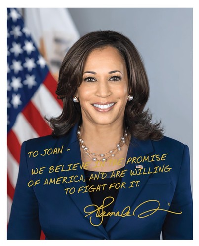 KAMALA HARRIS VICE PRESIDENT PERSONALIZED PROMISE MESSAGE AUTOGRAPHED ...
