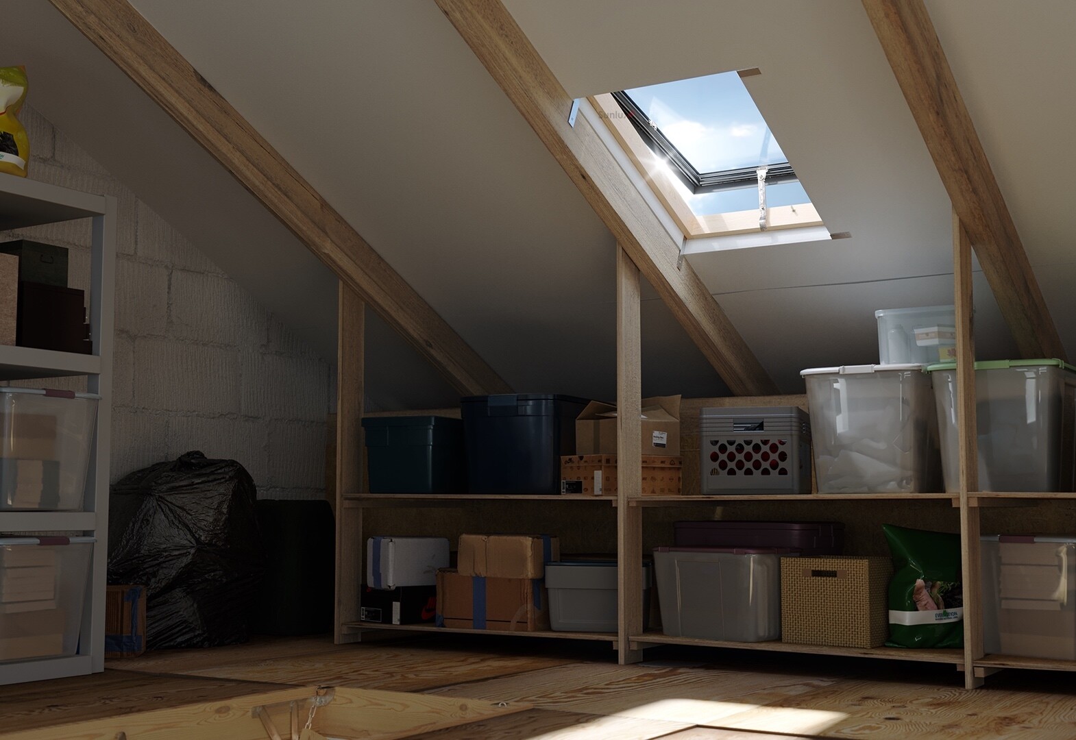Fenstro Rooflite Double Glazed Skylight Access Roof Window 45x73 with ...