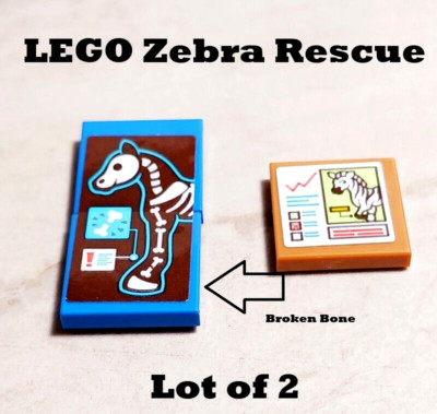 LEGO Zebra Rescue Xray Broken Bone Wild Animal Helper Gear Chart Notes ...