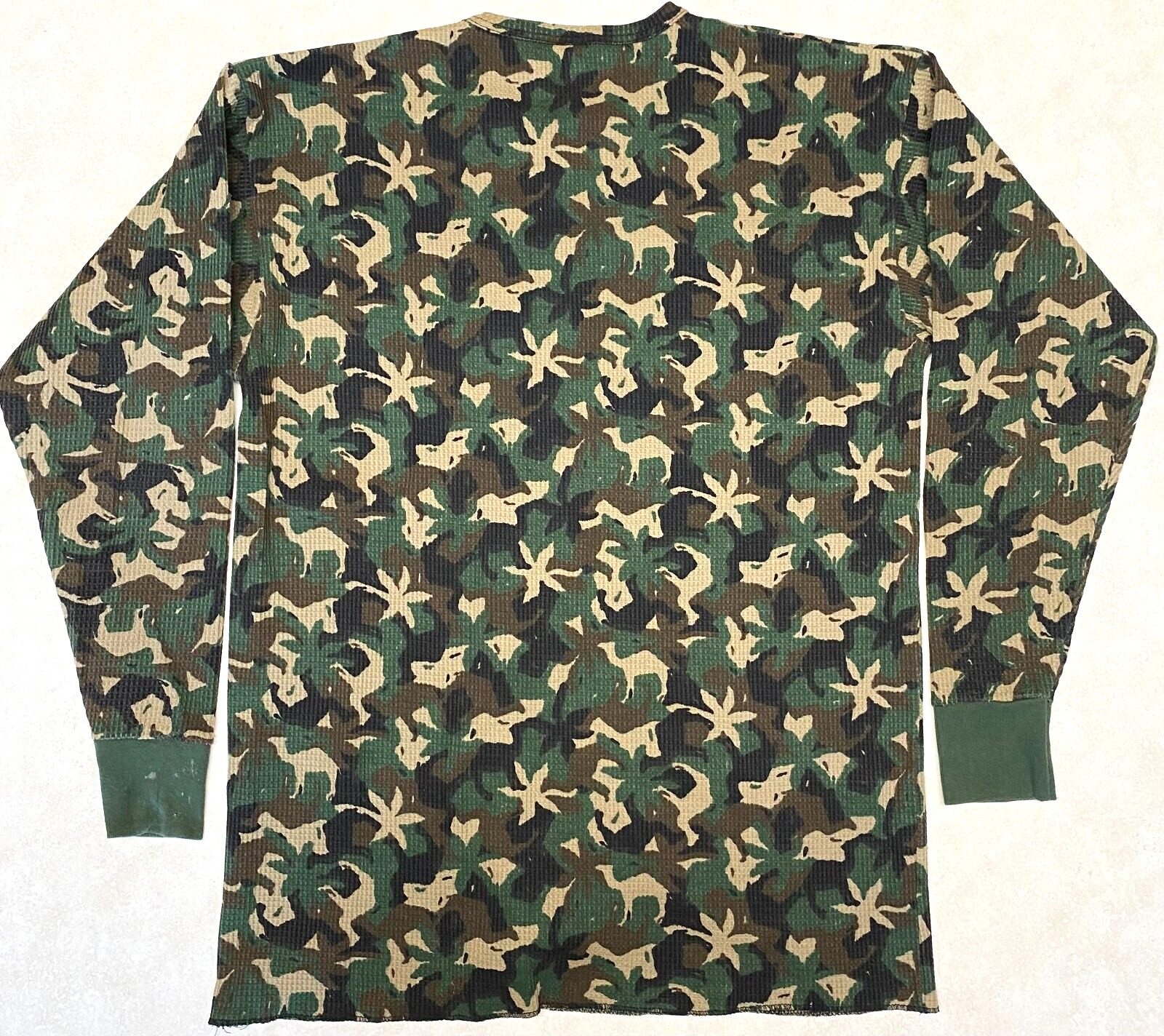 Vintage Camel Cigarettes Camo Camouflage Ribbed Therm… - Gem