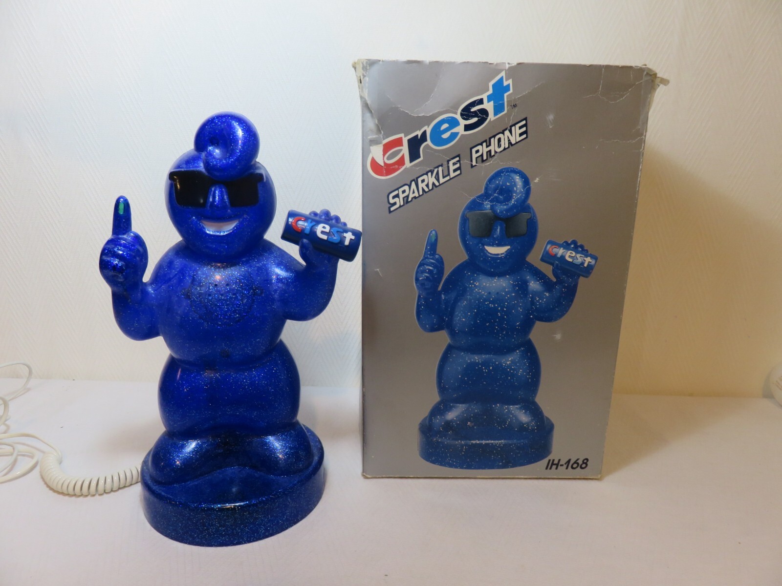 VINTAGE CREST TOOTHPASTE TELEPHONE IN SPARKLY BLUE | eBay